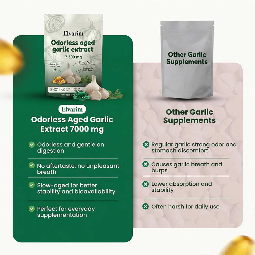 Aged Garlic Extract - 7500mg Odorless Softgels – Elvarim